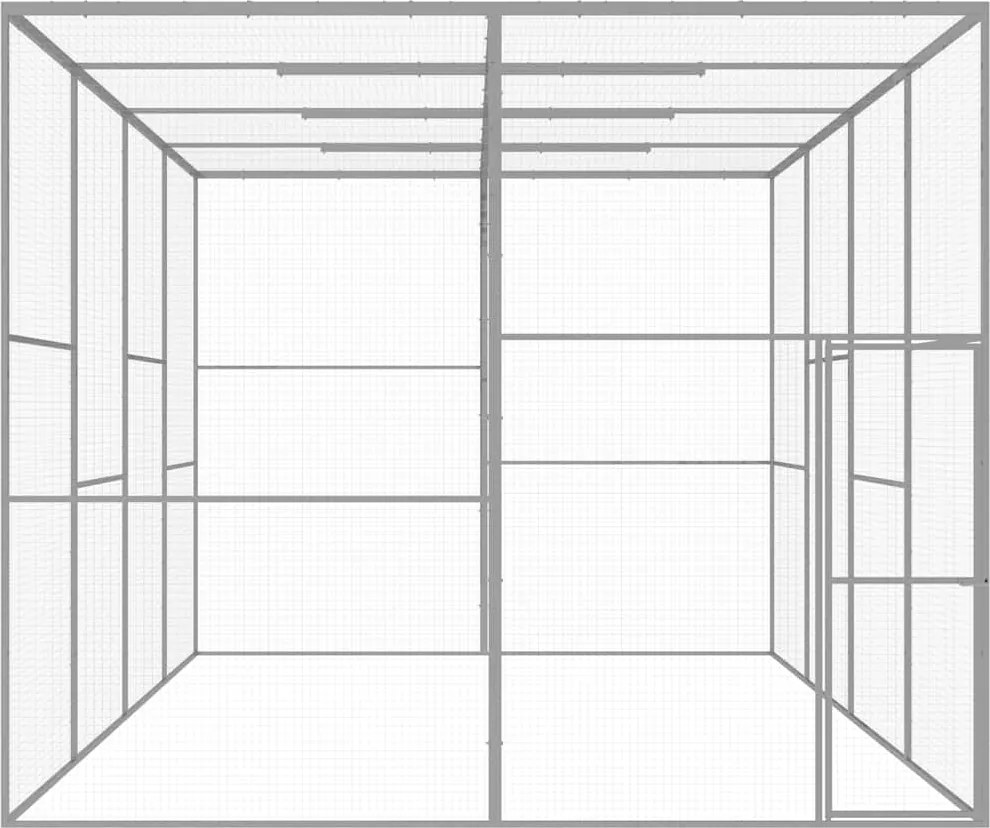 Klec pro kočky 6 x 3 x 2,5 m pozinkovaná ocel 146362