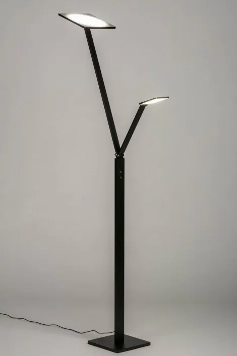 Stojací designová lampa se stmívačem Asymetrico Gene Black Quadra