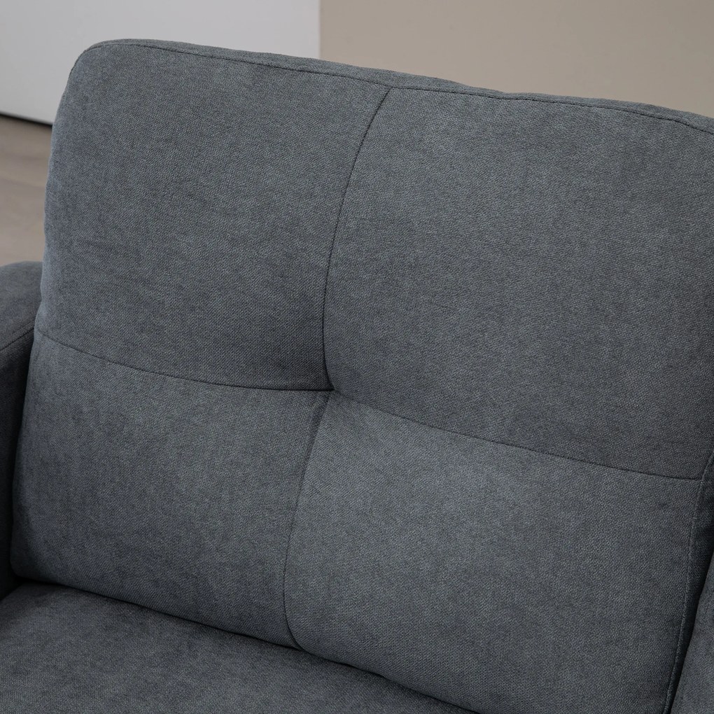 HOMCOM Rohová pohovka s odnímatelným chaise longue, L tvarovaná pohovka se sprężinovým jádrem, vysokohustotní pěnou, vzhled lnu pro obývací pokoj, lo…