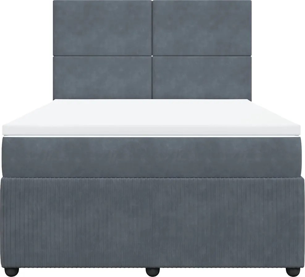 Box spring postel s matrací tmavě šedá 160x200 cm samet 3294677