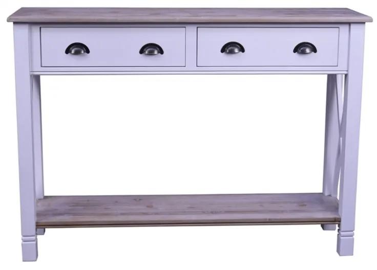 Bílý venkovský konzolový stolek 135x95x40cm