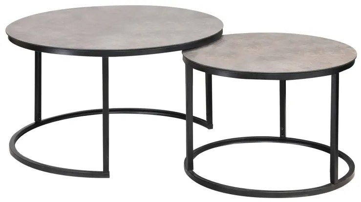 MAXIVA Konferenční stolek - ATLANTA A, šedý mramor/matná černá