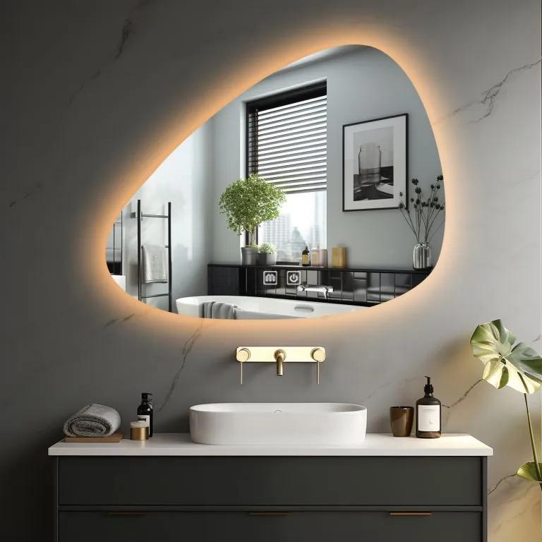 92019 IREDA Koupelnové zrcadlo s LED osvětlením, 100 x 70 cm