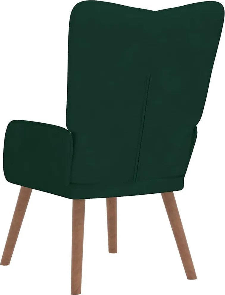 Relaxační křeslo tmavě zelené samet 327657