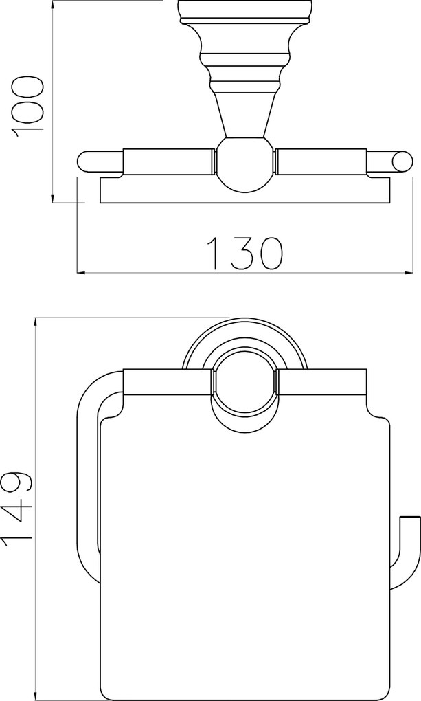 SAPHO DIAMOND retro držák toaletního papíru s krytem, bronz 1318-17