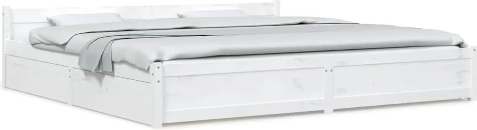 Rám postele se zásuvkami bílý 180 x 200 cm Super King 3103575