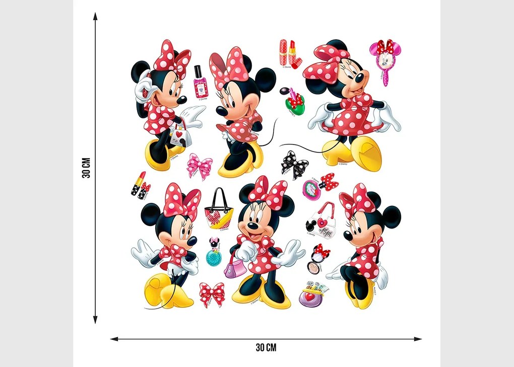 Dětská samolepka na zeď Minnie Mouse, Disney | 30 x 30 cm | DDKS 3813