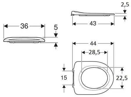 Geberit Selnova Comfort Bezbariérové WC sedátko, bílá 500.340.01.1