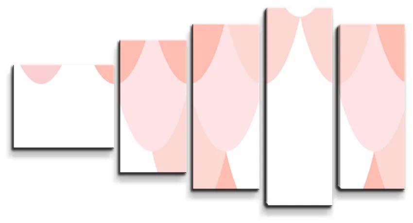 Sablio Obraz - 5-dílný Růžové obloučky - 100x60 cm