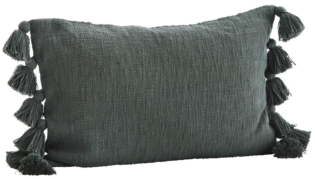 MADAM STOLTZ Bavlněný povlak na polštář Ivy 40x60cm, šedá barva, textil
