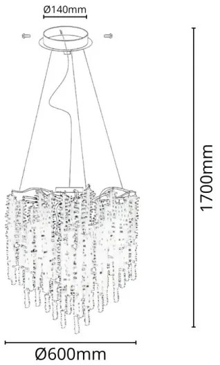 Křišťálový lustr na lanku 9xG9/40W/230V zlatá