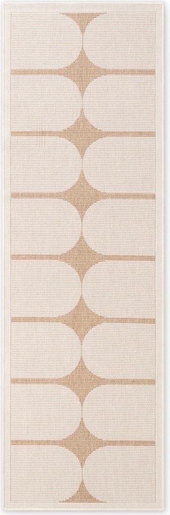 NORTHRUGS, Běhoun Duet Bowen 106245 Beige/White - na ven i na doma, 80x250, béžová, chodba / předsíň