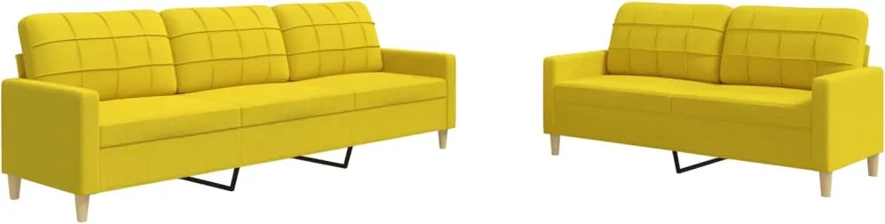 2dílná sedací souprava světle žlutá textil 3278324
