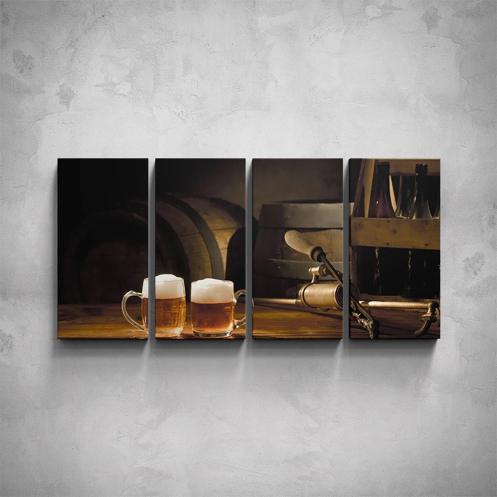 4-dílný obraz - Dvě piva - PopyDesign