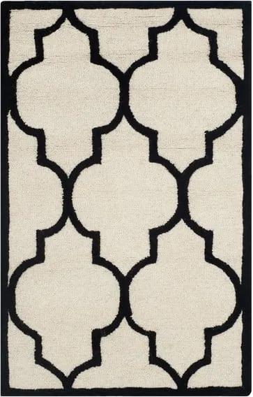 Vlněný koberec v krémově bílé a černé barvě Safavieh Everly 121 x 182 cm
