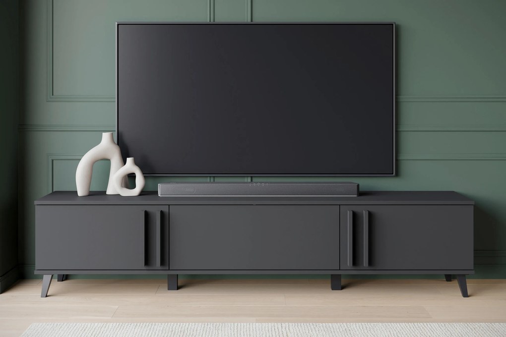 XXXLutz NÍZKÁ KOMODA, černá, 180/40/33 cm - Černé komody - 002778006403
