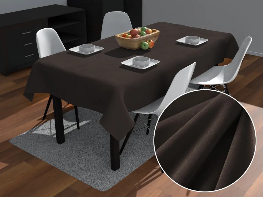 Biante Velký sametový obdélníkový ubrus Velvet Premium SVP-016 Tmavě hnědý 160x200 cm