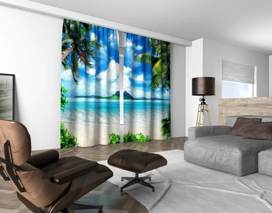 3D dekorační závěs 314V PARADISE ISLAND 2x160x250 cm set 2 kusy MyBestHome