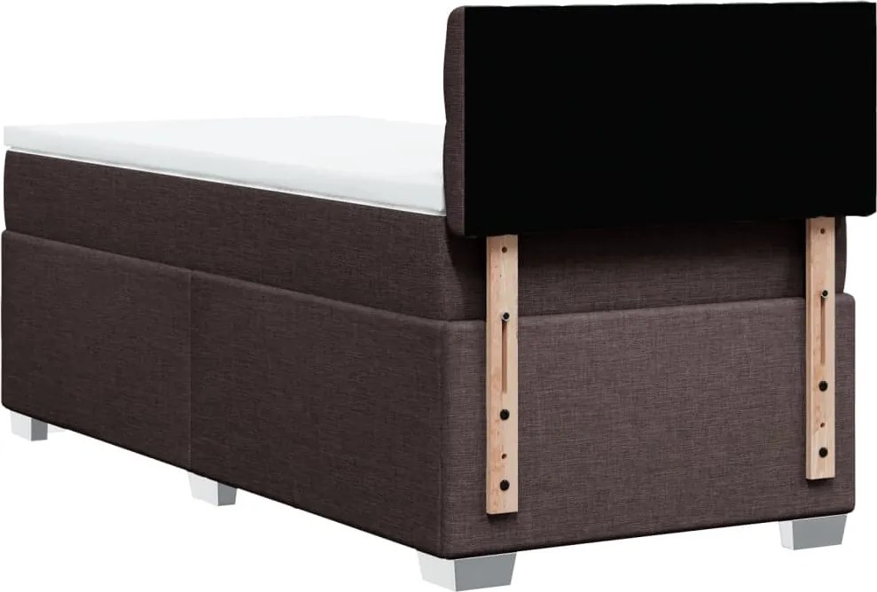 Box spring postel s matrací tmavě hnědá 90x200 cm textil 3285781