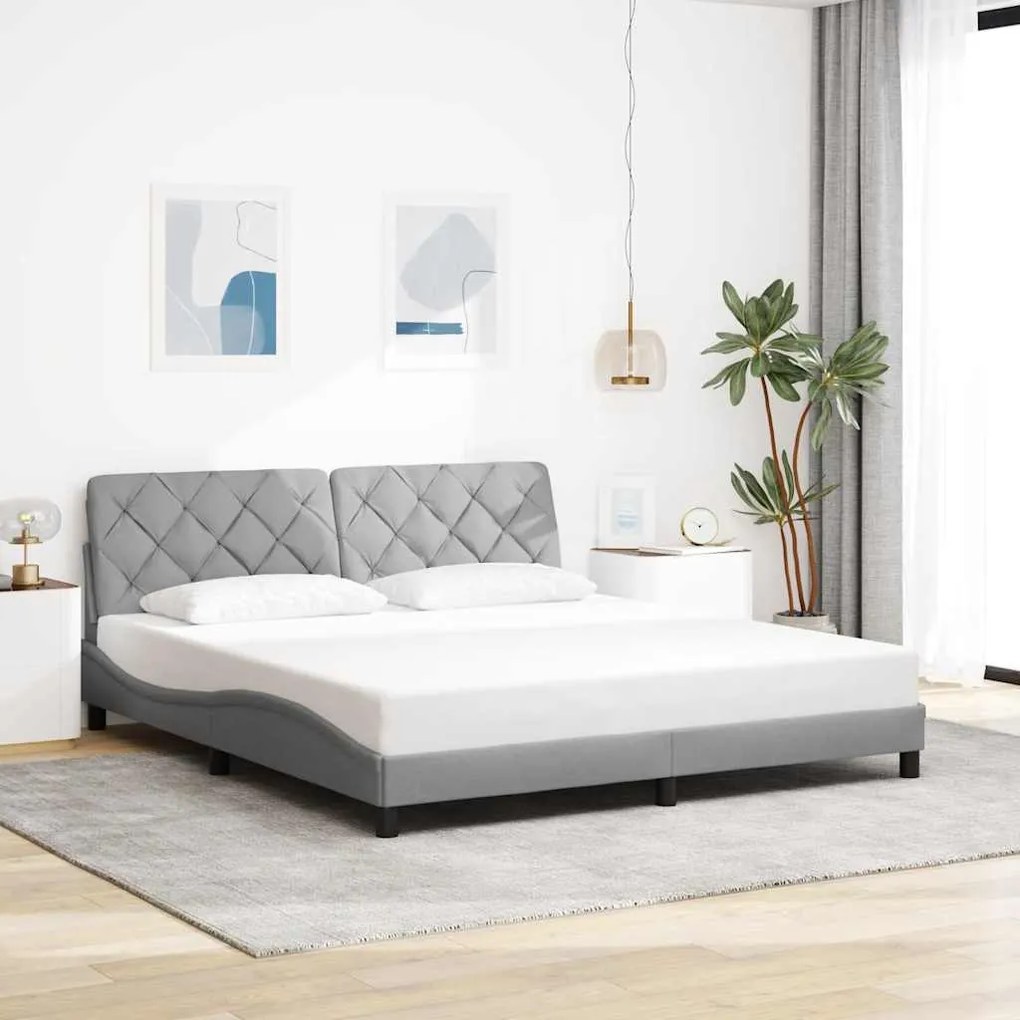 Rám postele bez matrace světle šedý 180 x 200 cm textil 3310615