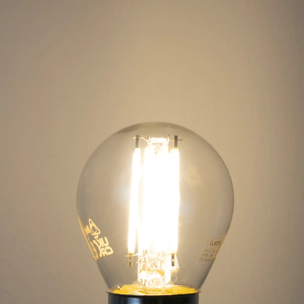 Sada 5 stmívatelných LED filamentových žárovek E27 G45 čirých 4W 470 lm 2700K
