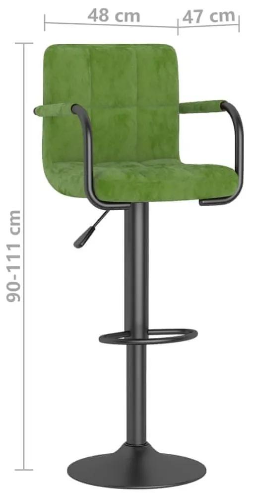 Petromila Barové židle 2 ks světle zelené samet