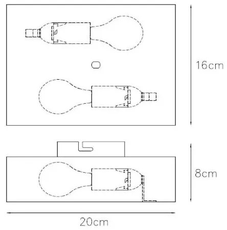 Lucide 12222/02/30 - Nástěnné svítidlo OVALIS 2xE14/9W/230V