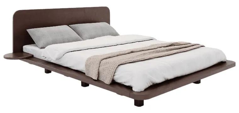 Tmavě hnědá dvoulůžková postel z bukového dřeva 160x200 cm Japandic – Skandica
