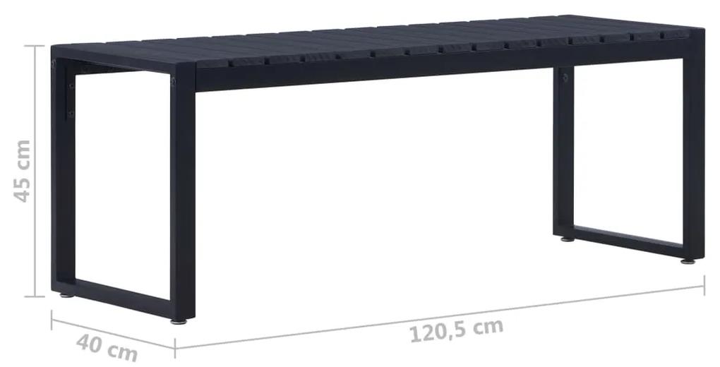 Zahradní lavice 120,5 cm PS deska černá - Default Title