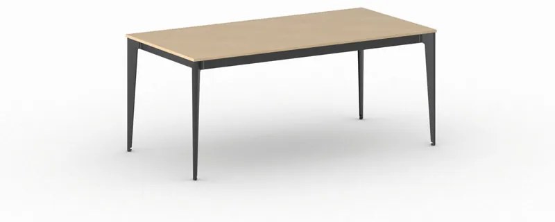 Kancelářský stůl PRIMO ACTION, šedostříbrná podnož, 1800 x 900 mm, bílá