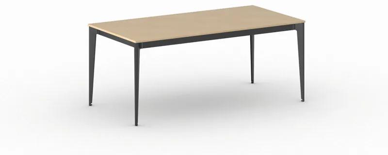 Kancelářský stůl PRIMO ACTION, šedostříbrná podnož, 1800 x 900 mm, dub přírodní