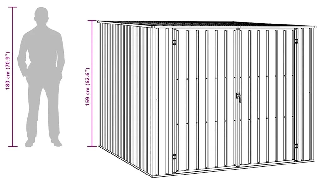 vidaXL Marketos Zahradní přístřešek hnědý 195 x 198 x 159 cm pozinkovaná ocel