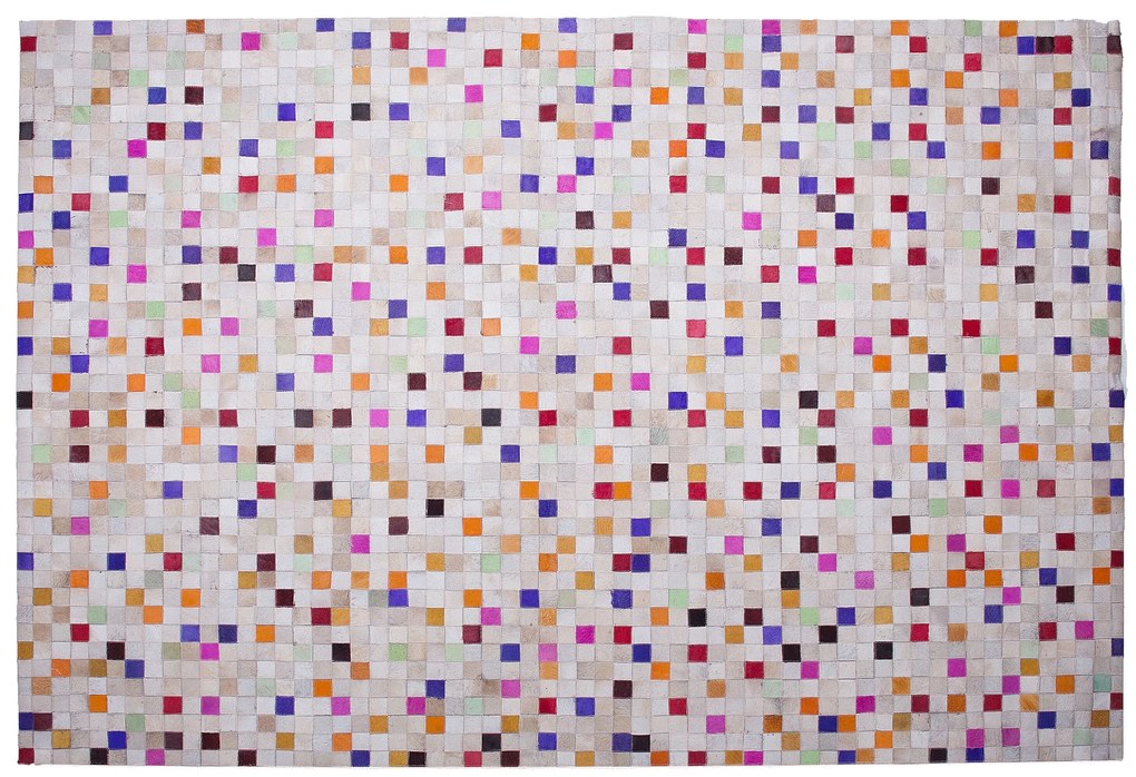 Kožený barevný koberec 140 x 200 cm ADVAN Beliani