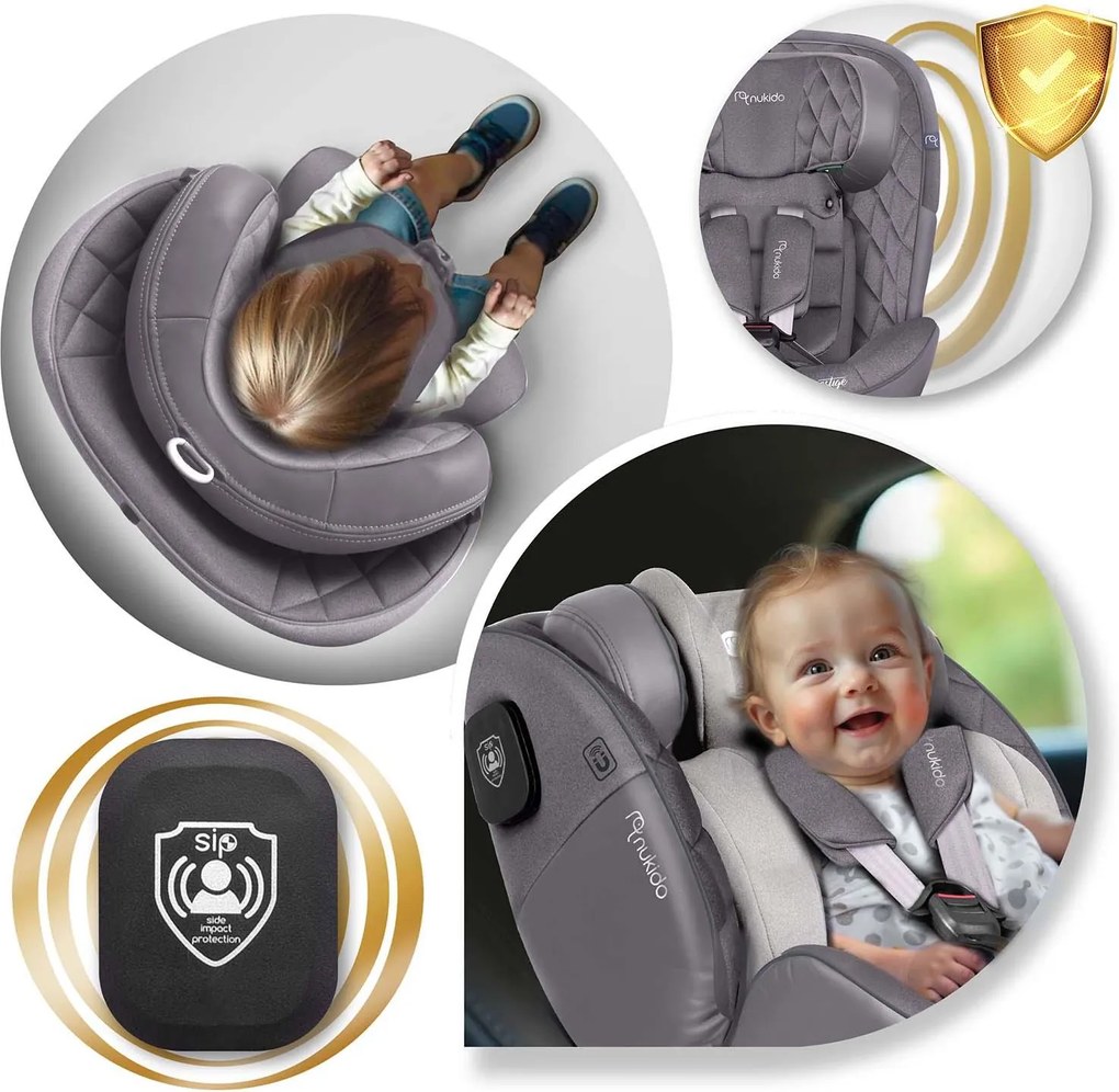 Autosedačka ISOFIX, 0-36kg, šedá | Nukido Prestige