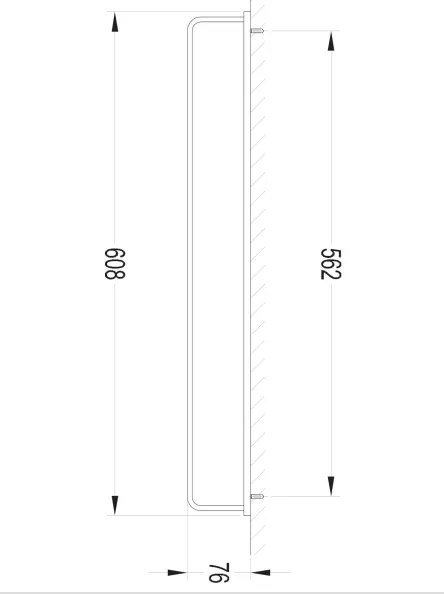 OMNIRES DA70216BL- Nástěnný věšák na ručníky DARLING 61 cm polomatná černá