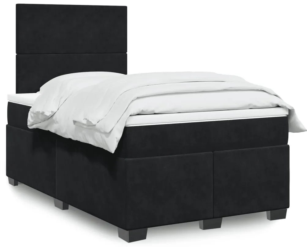 Box spring postel s matrací černá 120 x 200 cm samet 3290878