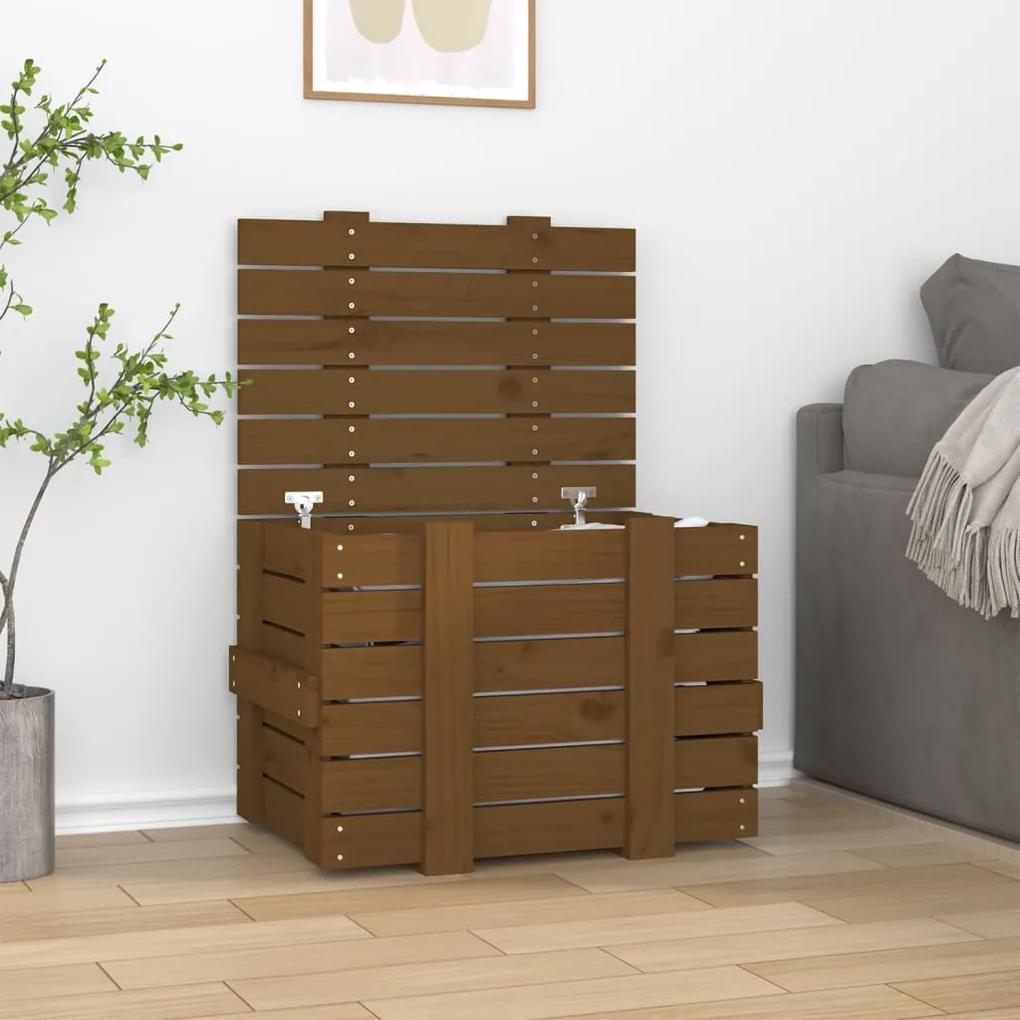 Úložný box medově hnědý 58 x 40,5 x 42 cm masivní borové dřevo - Default Title