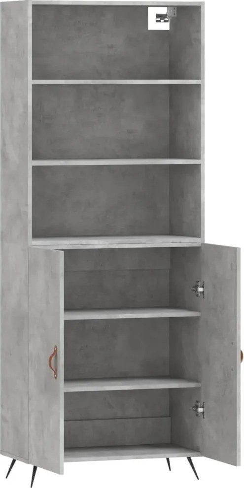 Skříň highboard betonově šedá 69,5x34x180 cm kompozitní dřevo 3189225