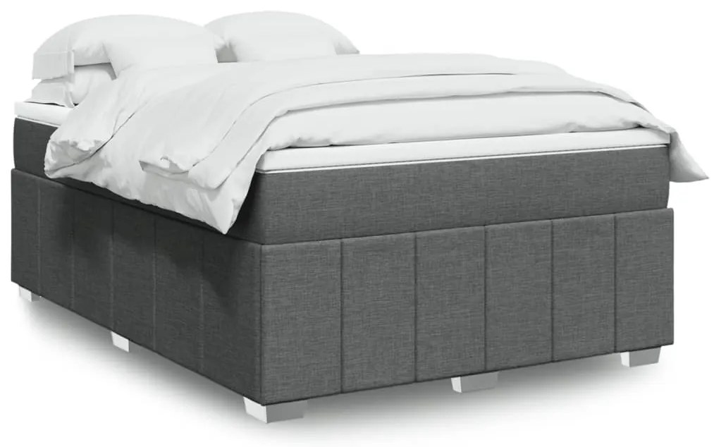 Box spring postel s matrací tmavě šedý 140 x 190 cm textil 3285471