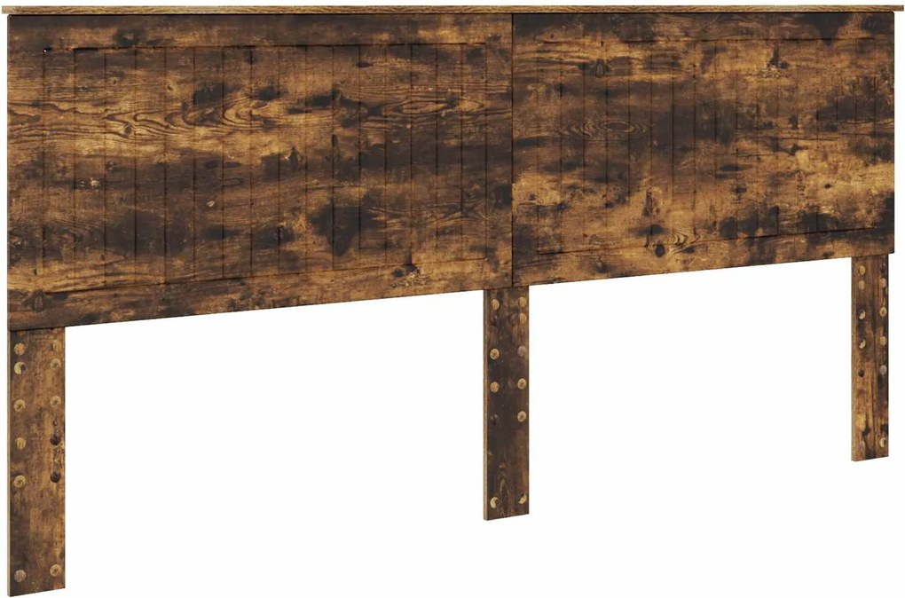 Rám postele Kouřový dub 200 x 200 cm Masivní borové dřevo 3410969