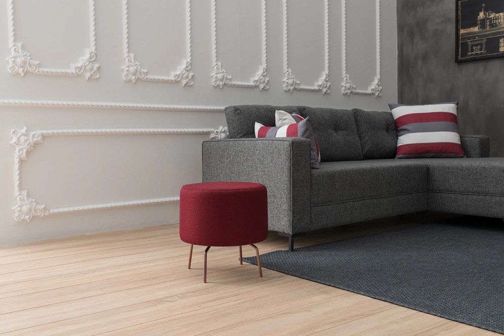 Atelier del Sofa Taburet Octo - Claret Red, Červená