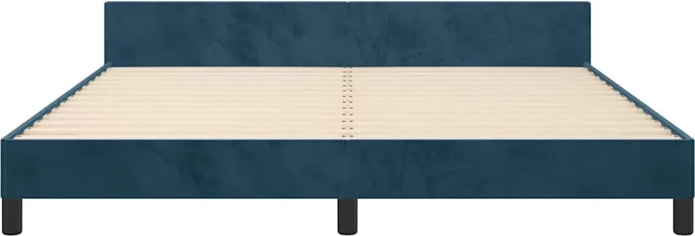 Rám postele bez matrace tmavě modrý 160x200 cm samet 3125645