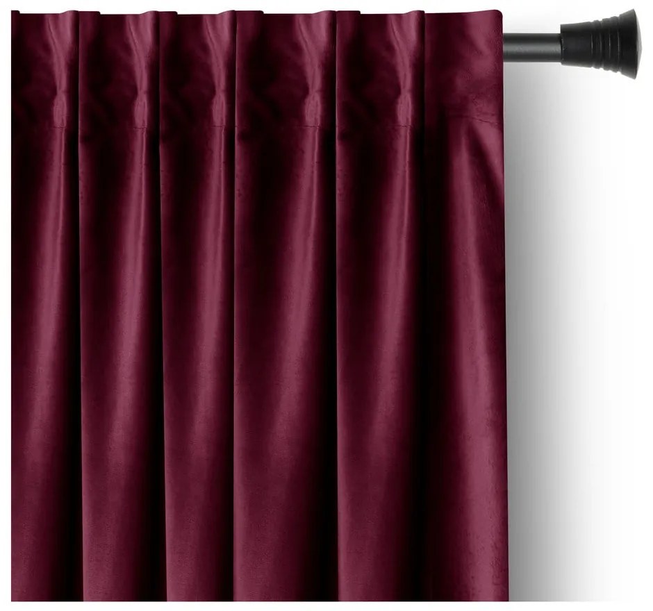 Vínový sametový dimout závěs 140x245 cm Pleat – Restilo