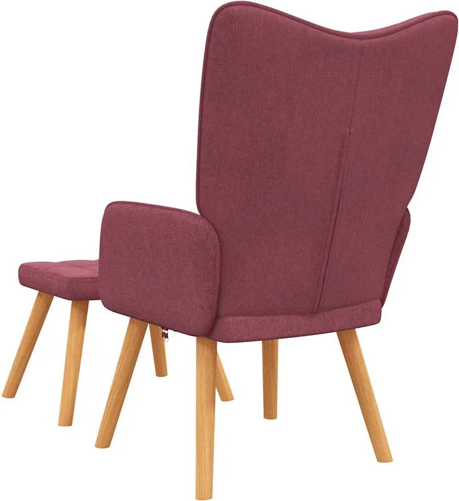 Relaxační křeslo se stoličkou vínové textil 327938