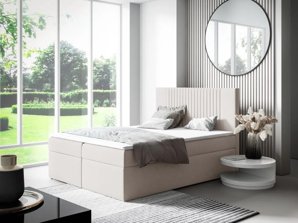 Eka Kontinentální čalouněná postel LINA - Trinity (140x200 cm) Barva látky Trinity: Světle růžová (Trinity 2319)