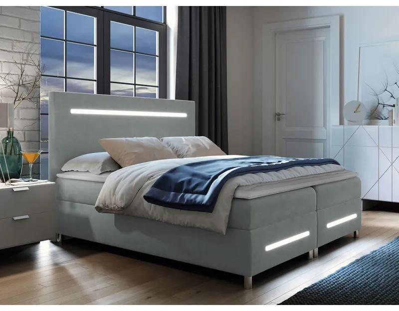 Kontinentální postel Trunida LED, Rozměr postele: 180x200, Barva:: ekokůže Soft 029
