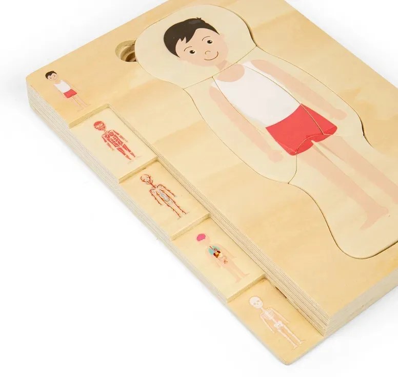 Bigjigs Toys Dřevěné puzzle Anatomie chlapec