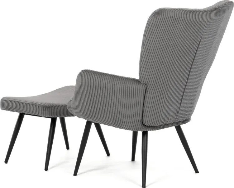 Relaxační křeslo AK-L7285 GREY6, manšestrová látka, šedá (70 x 81) cm