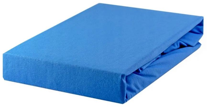 Dětské napínací prostěradlo PRIMA na matraci 180x80 cm, materiál jersey, barva modrá, prodyšné, velmi příjemné na omak, všitá gumička po obvodu prostěradla k obepnutí matrace, složení 100% bavlna, gramáž 145g/m2