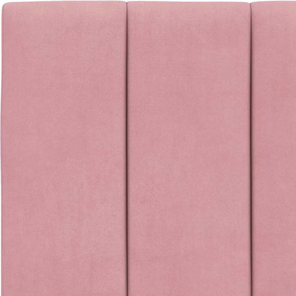 Postel s matrací Hanko růžová 90 x 190 cm samet 3208573